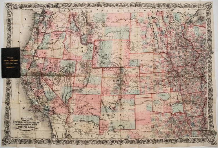 Colton: Folding Map Of The Western United States, 1876
