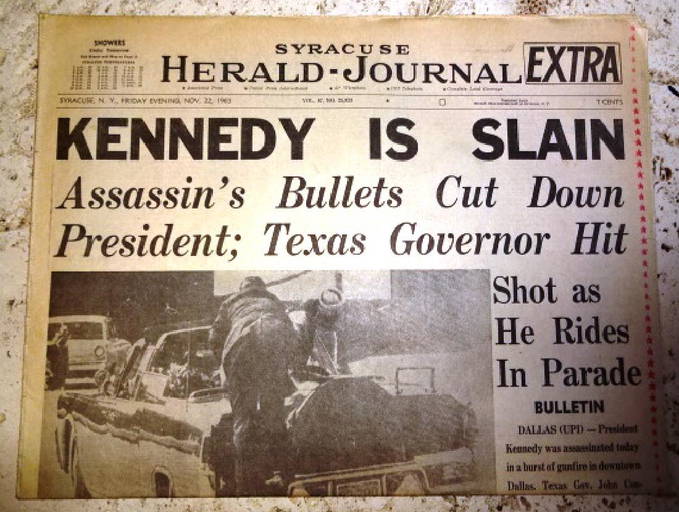 November 22, 1963 Newspaper Kennedy Assassination