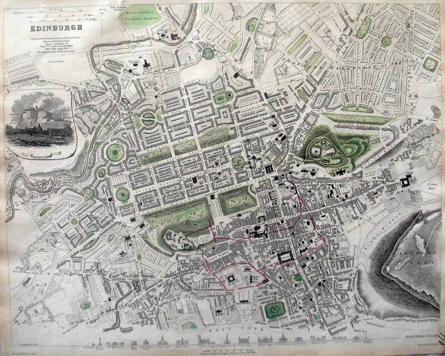 Baldwin & Cradock / Sduk: Plan Of Edinburgh, 1834