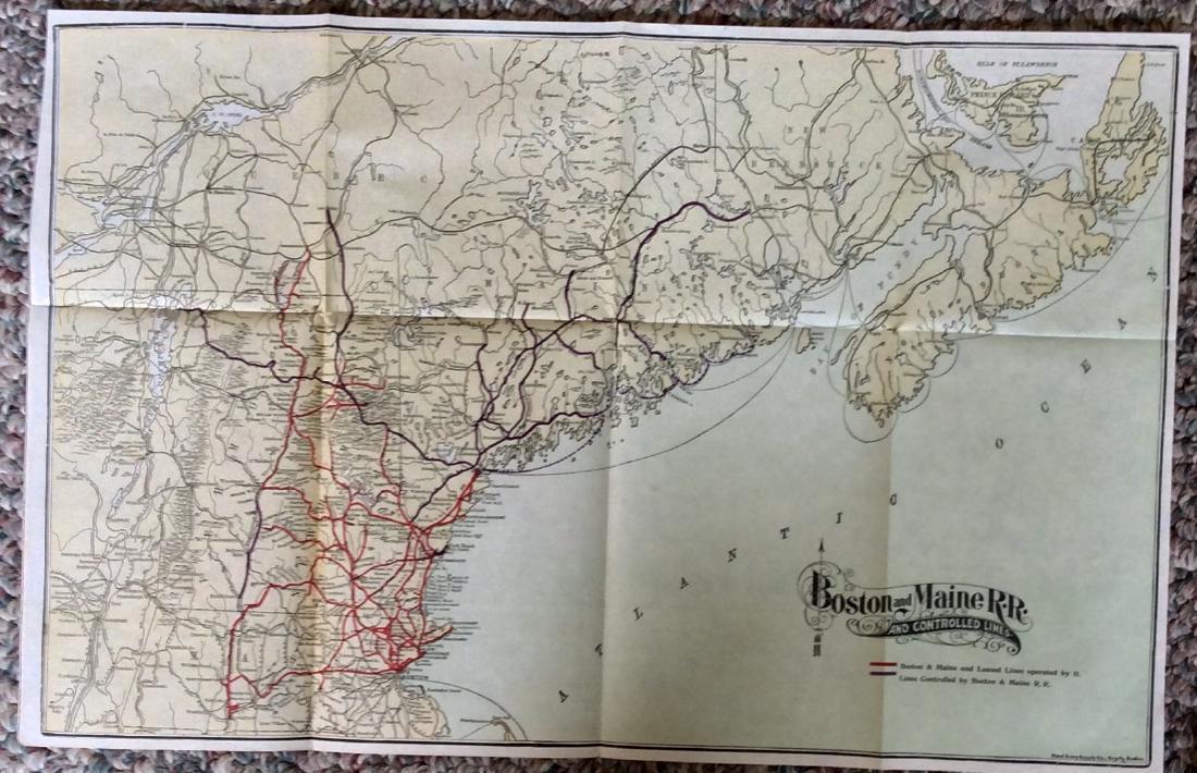 20"x13" Boston & Maine Rr System Map