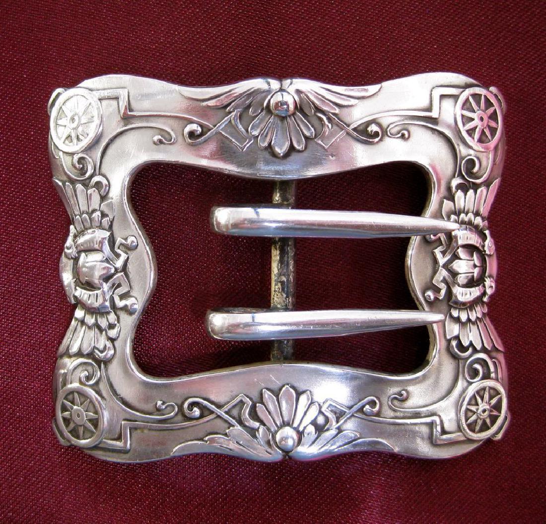 Unger Brothers Sterling Silver Wagon Wheel Belt Buckle