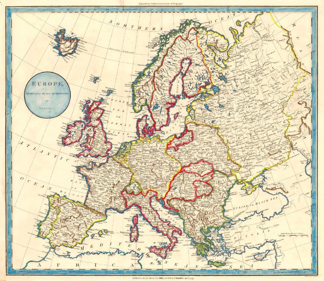 Russell: Antique Map of Europe, 1799 - Jul 15, 2017 | Jasper52 in NY