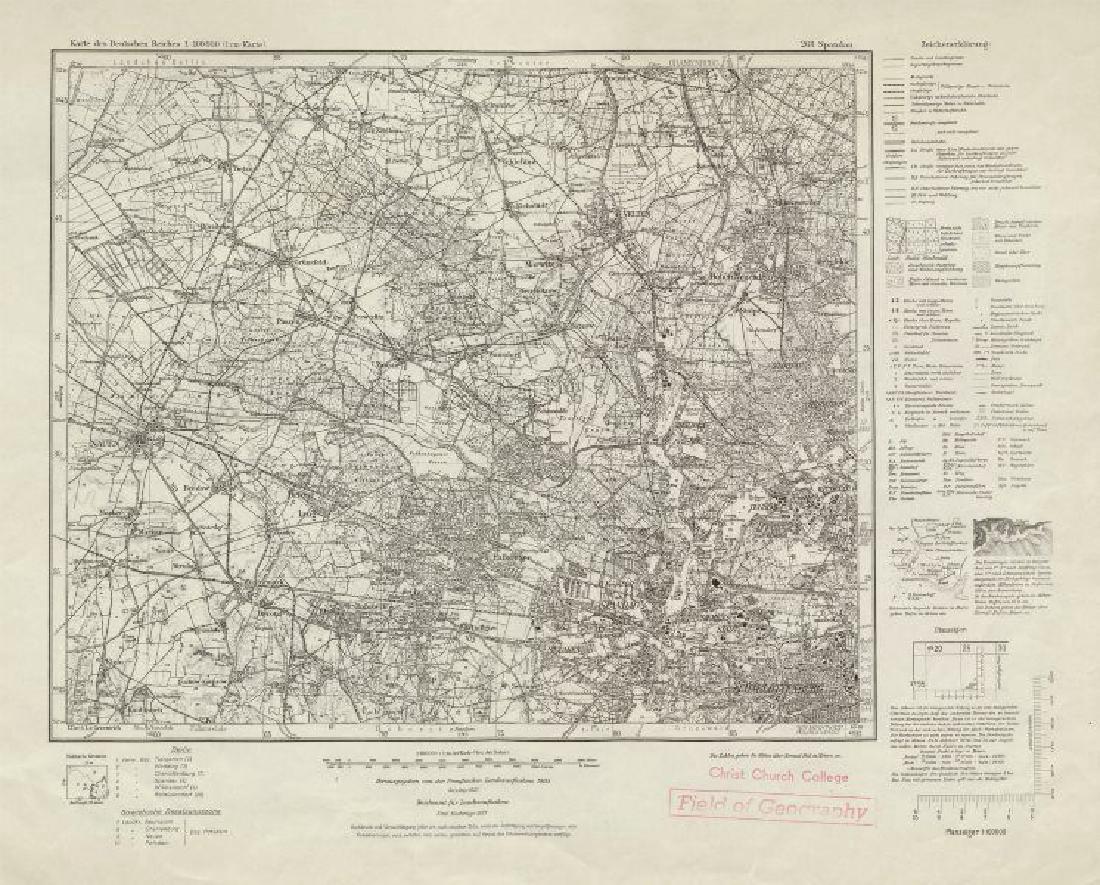 Antique Map of WWII Nazi Berlin, 1937