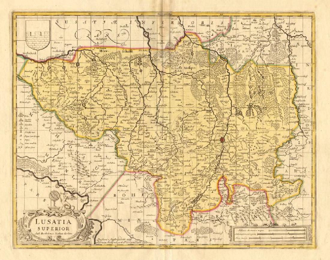 Homann: Antique Map of Lusatia Superior, 1730