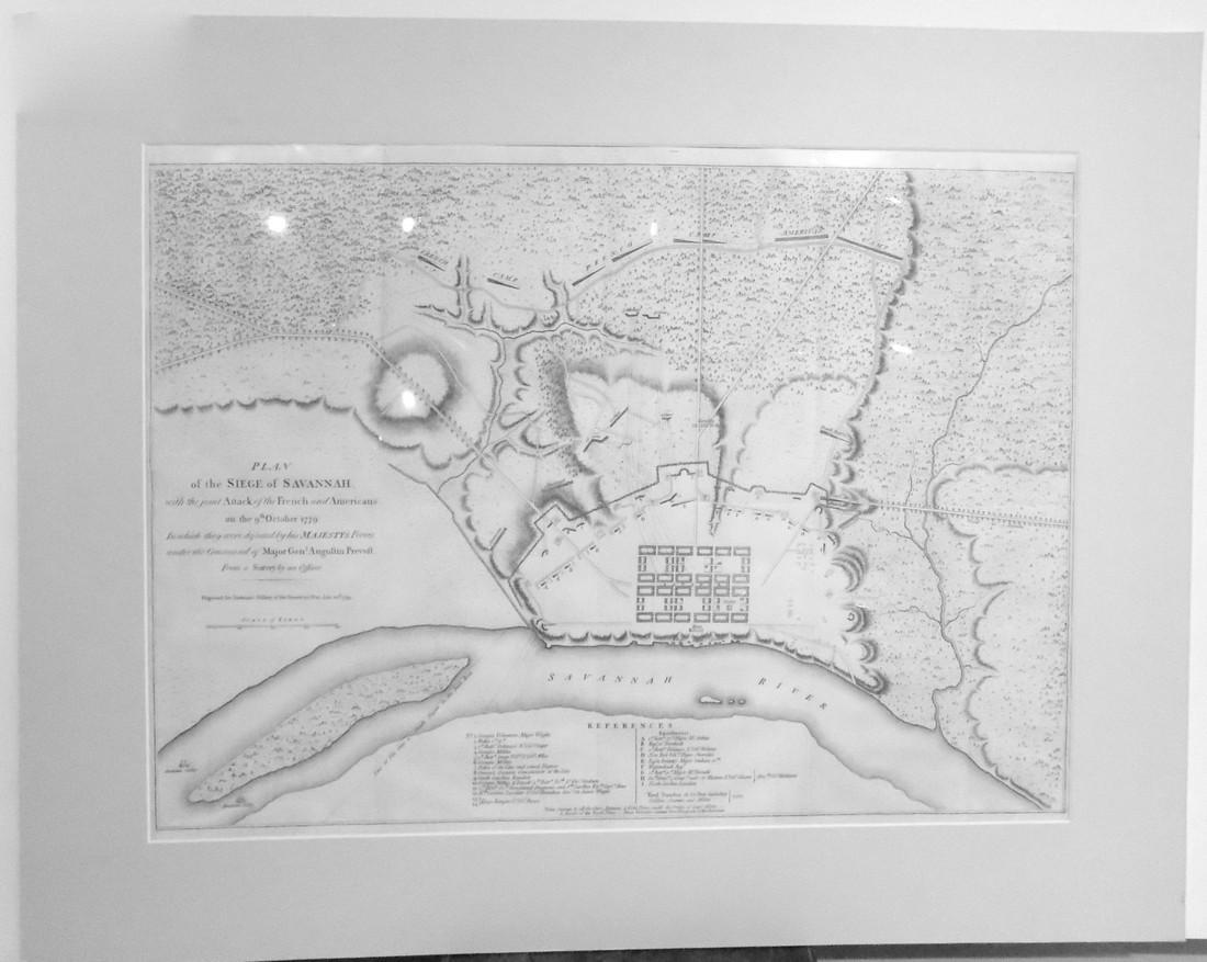 Stedman: Antique Map Seige Of Savannah, 1794
