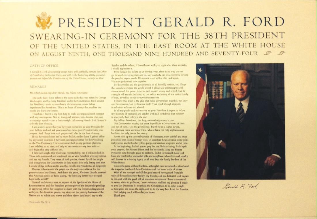 President Gerald R. Ford Swearing In Ceremony