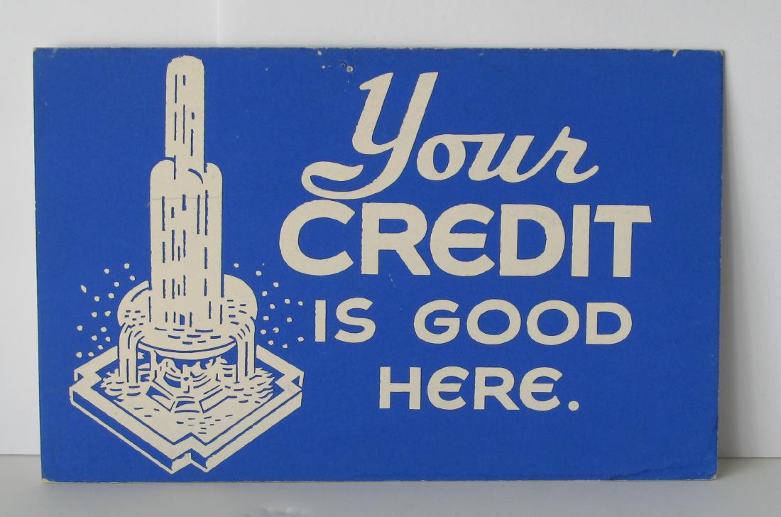 Vintage "credit” Sign