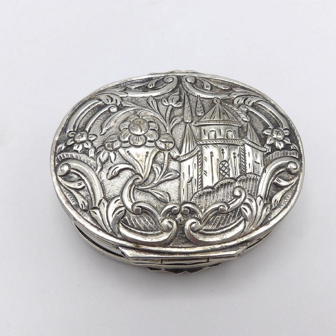 Antique Sterling Silver Repoussé Jugendstil Flower Case