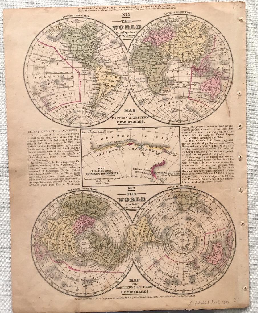 Mitchell: Antique Map of the World, 1840