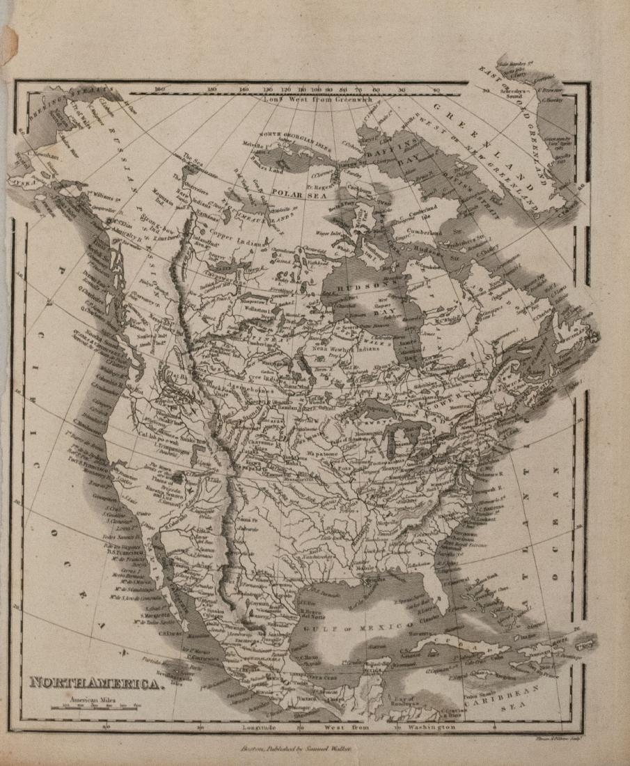 Walker: Antique Map of North America, 1834