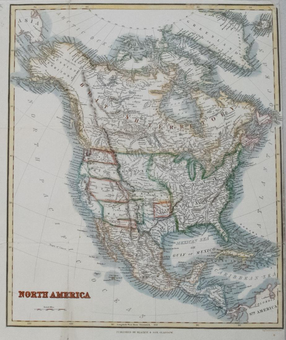 Blakie: Antique Map of North America, 1860