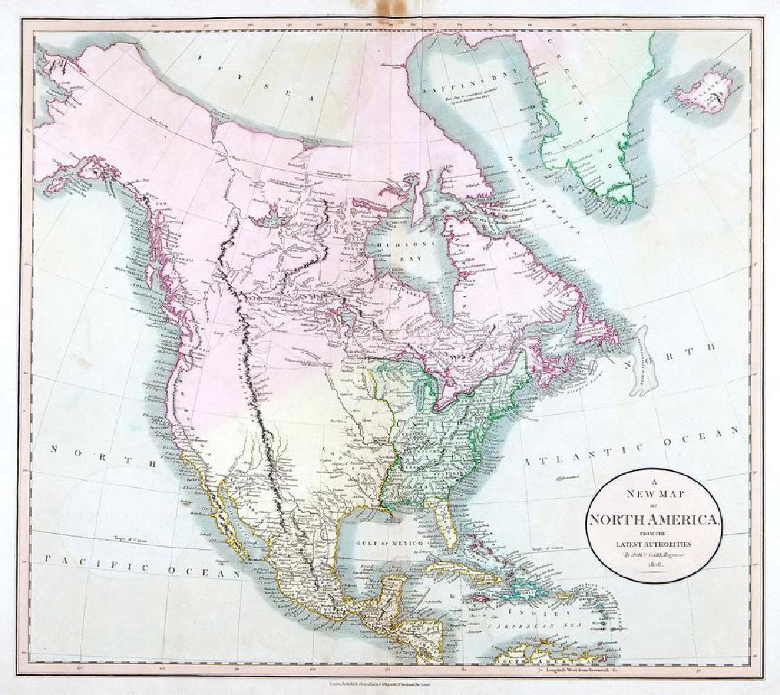 Cary: Antique Map of North America, 1806