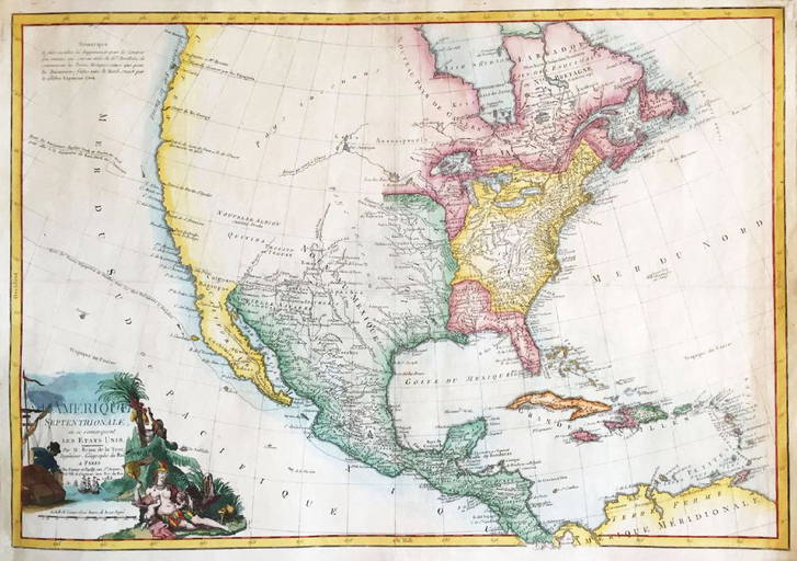 De La Tour: Antique Map Of North America, 1779