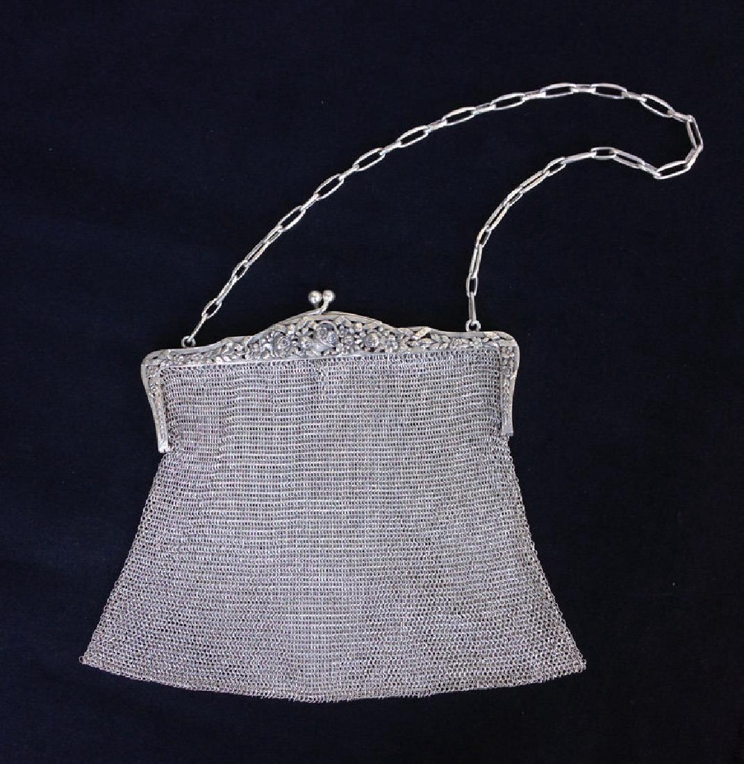 Antique German 800 Silver Mesh Purse, 1920-30