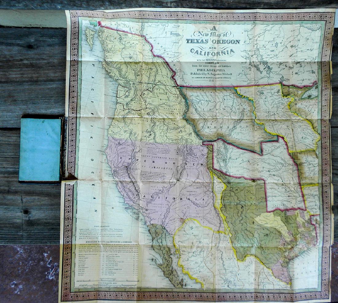 Mitchell: Antique Map of Texas Oregon California, 1846