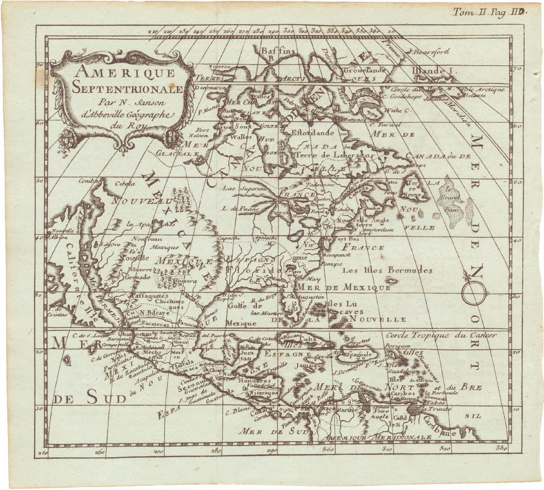 Sanson: Antique Map of North America, 1735