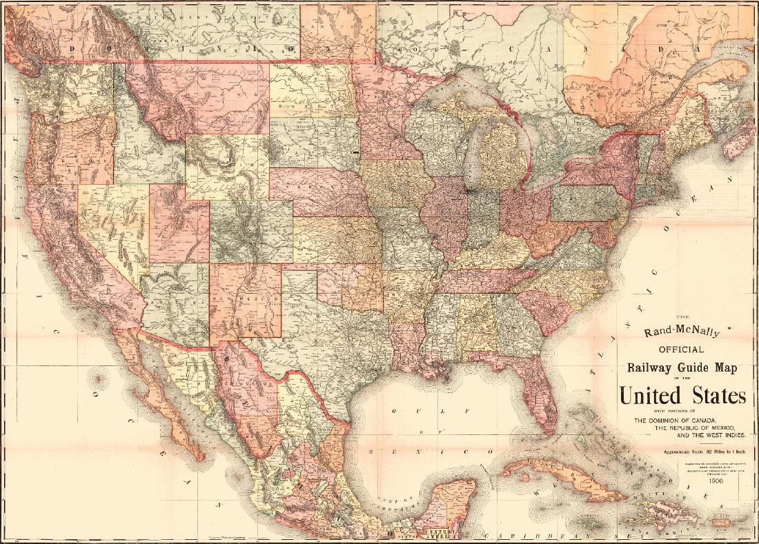 Rand McNally: Railway Map of the United States, 1900