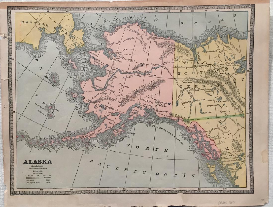 Cram: Antique Map of Alaska, 1887 - Aug 19, 2017 | Jasper52 in NY