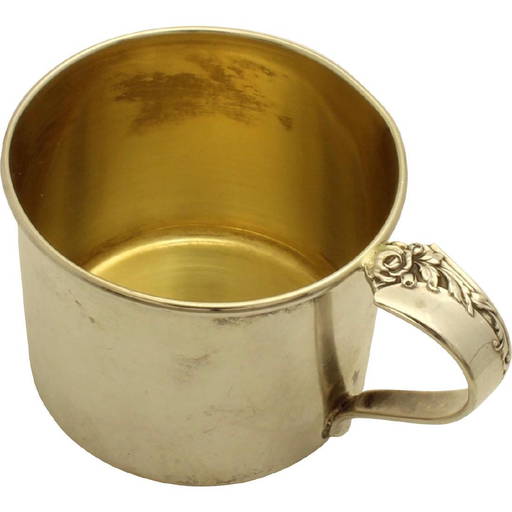 Vintage Oneida Heirloom Damask Rose Sterling Baby Cup