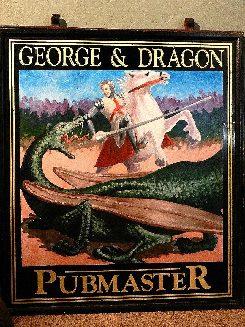 Hand Painted Double Sided Tin English Pubmaster Sign