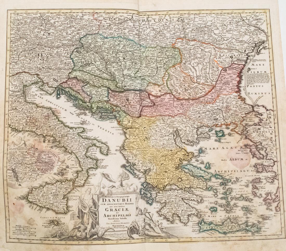 Homann: Antique Map of Danube, Southeast Europe, 1753