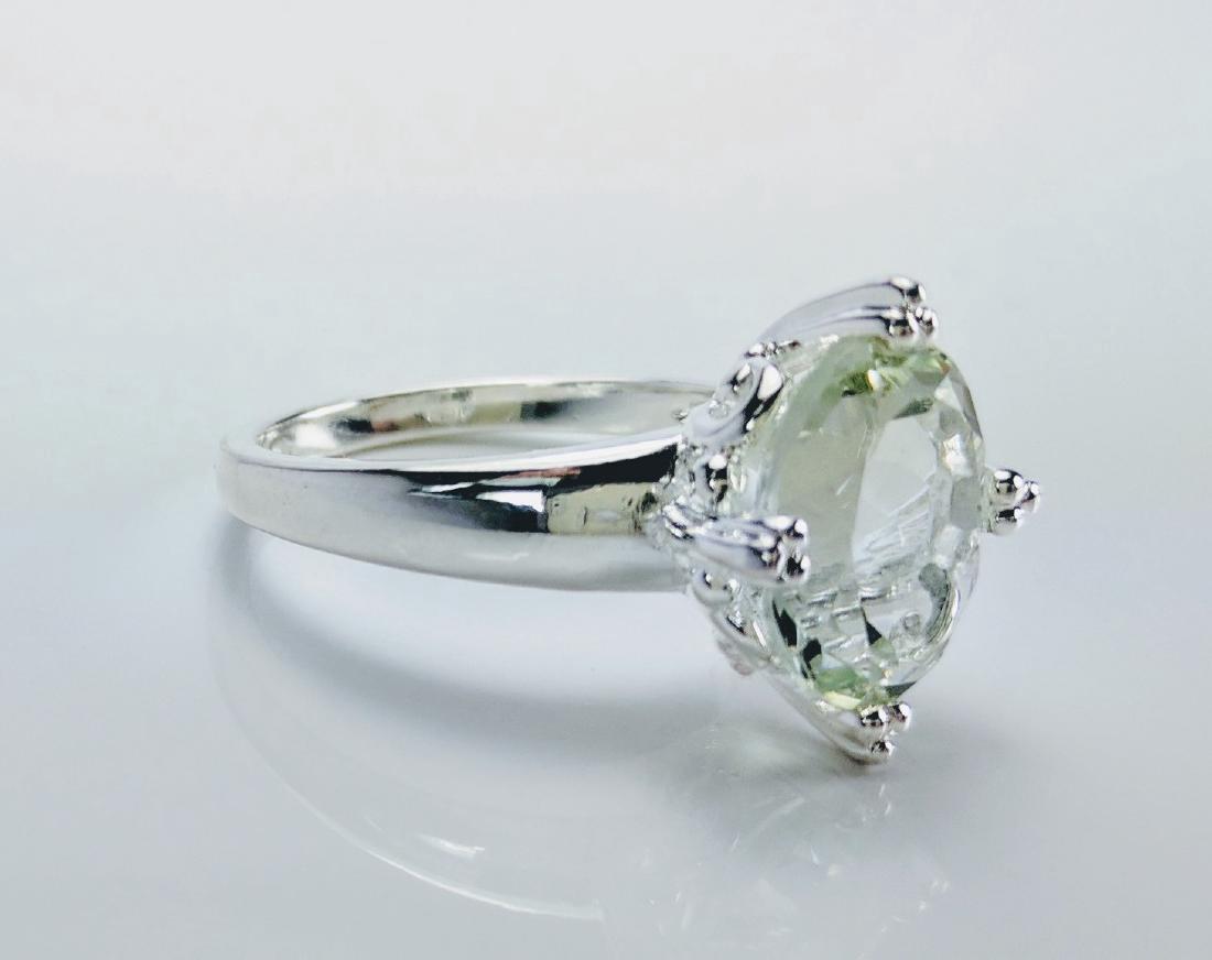 Sterling Silver Oval Hiddenite Gemstone Ring, 5.05ctw