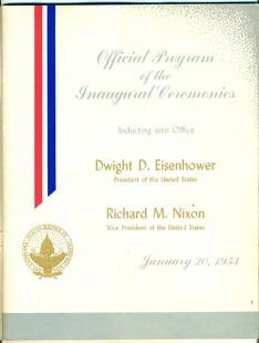 1957 Eisenhower/nixon Presidential Inauguration Program