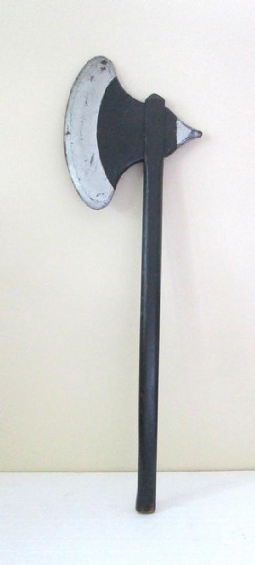 Early Pine Carved Fraternal Axe Late 19th Century