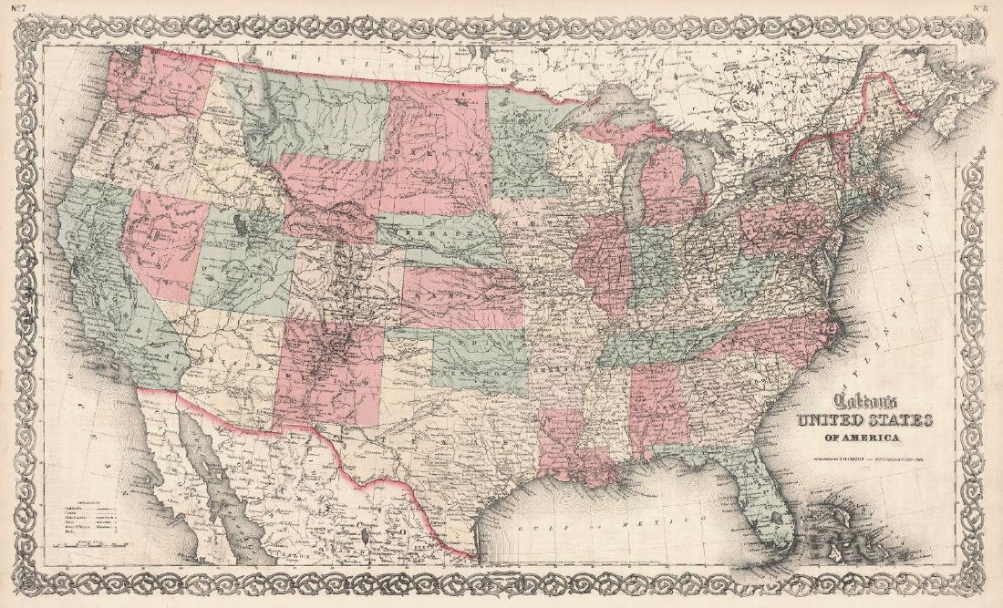 1864 Map Of United States - Map