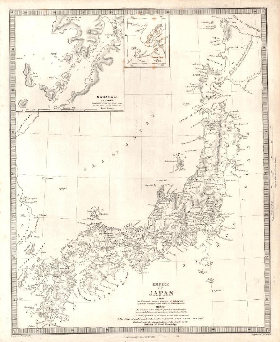 SDUK: Antique Map of Empire of Japan, 1852