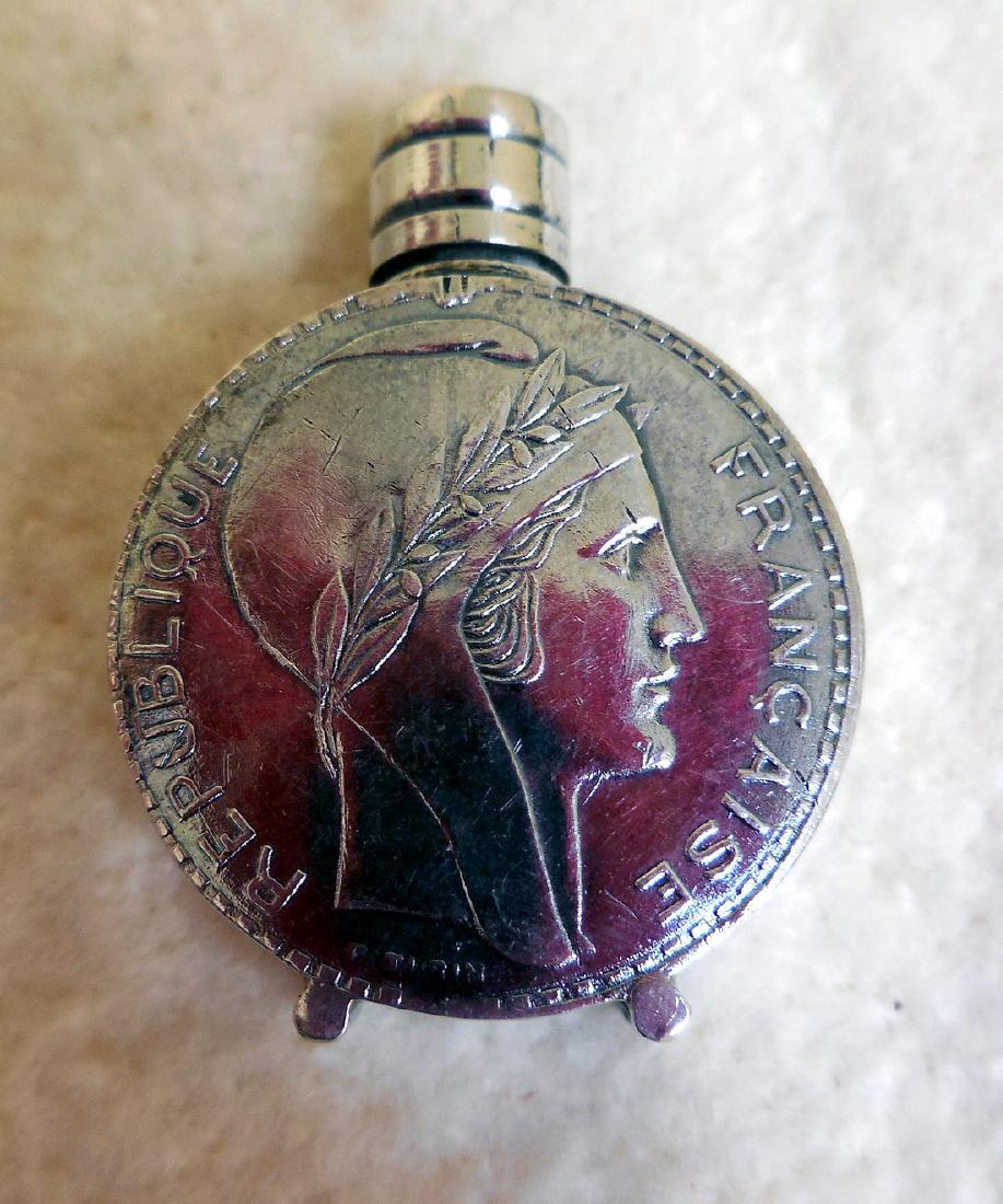 Vintage Continental 800 Silver Coin Perfume Bottle