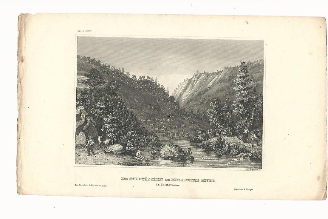 1840 California Gold Rush Era Steel Engraving