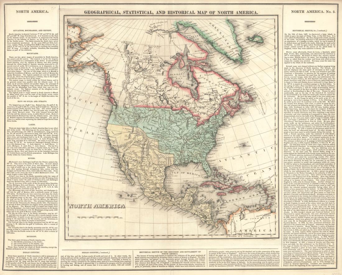 Carey & Lea: Antique Map of North America, 1822