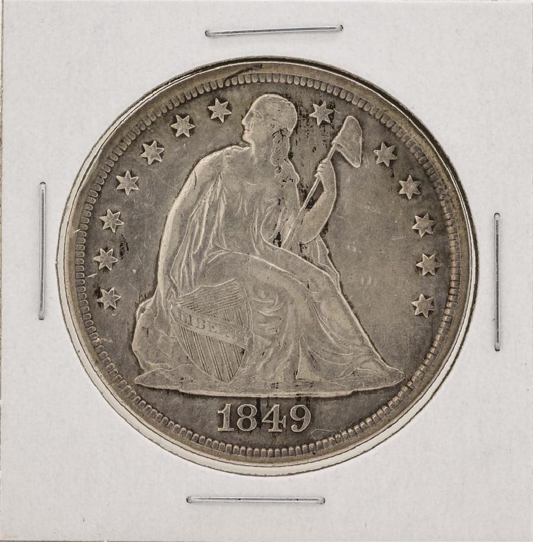 1849 $1 Seated Liberty Silver Dollar Coin