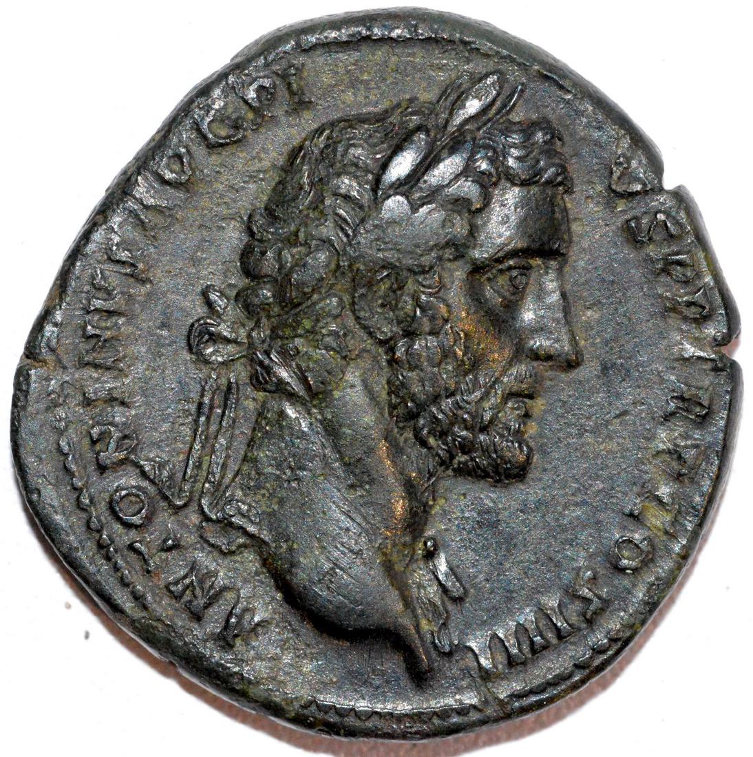 Rare Ancient Roman Sestertius of Emperor Antoninus Pius