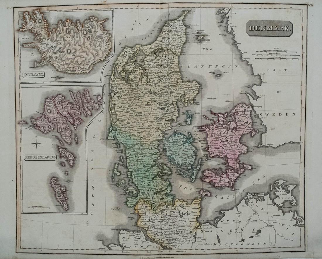 Thomson: Antique Map of Denmark, 1814