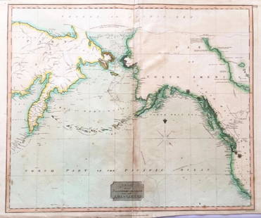 Chart Of The Northern Passage Between Asia & America. Pacific. Thomson ...