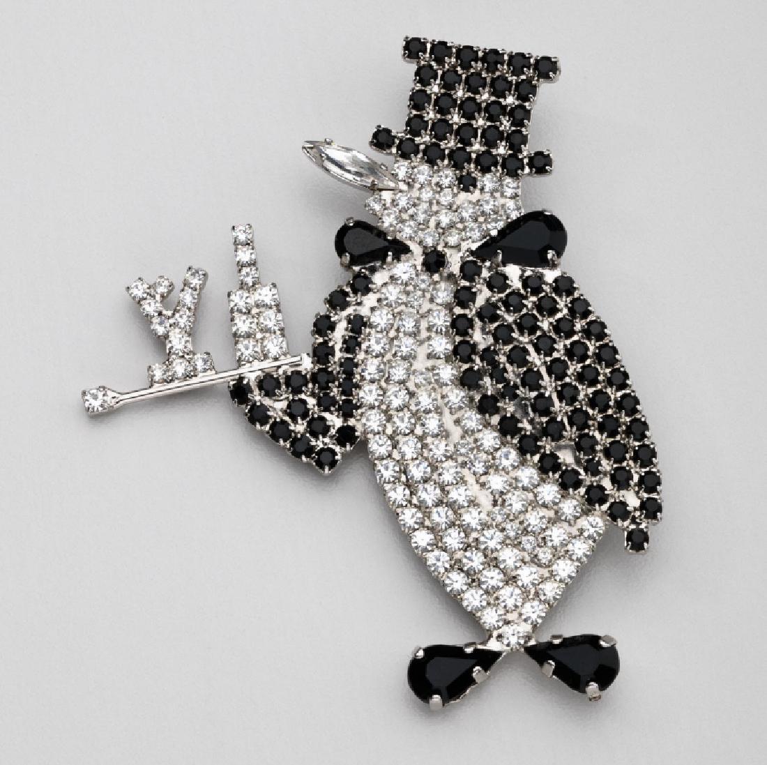 BUTLER & WILSON RHINESTONE BUTLER PENGUIN BROOCH
