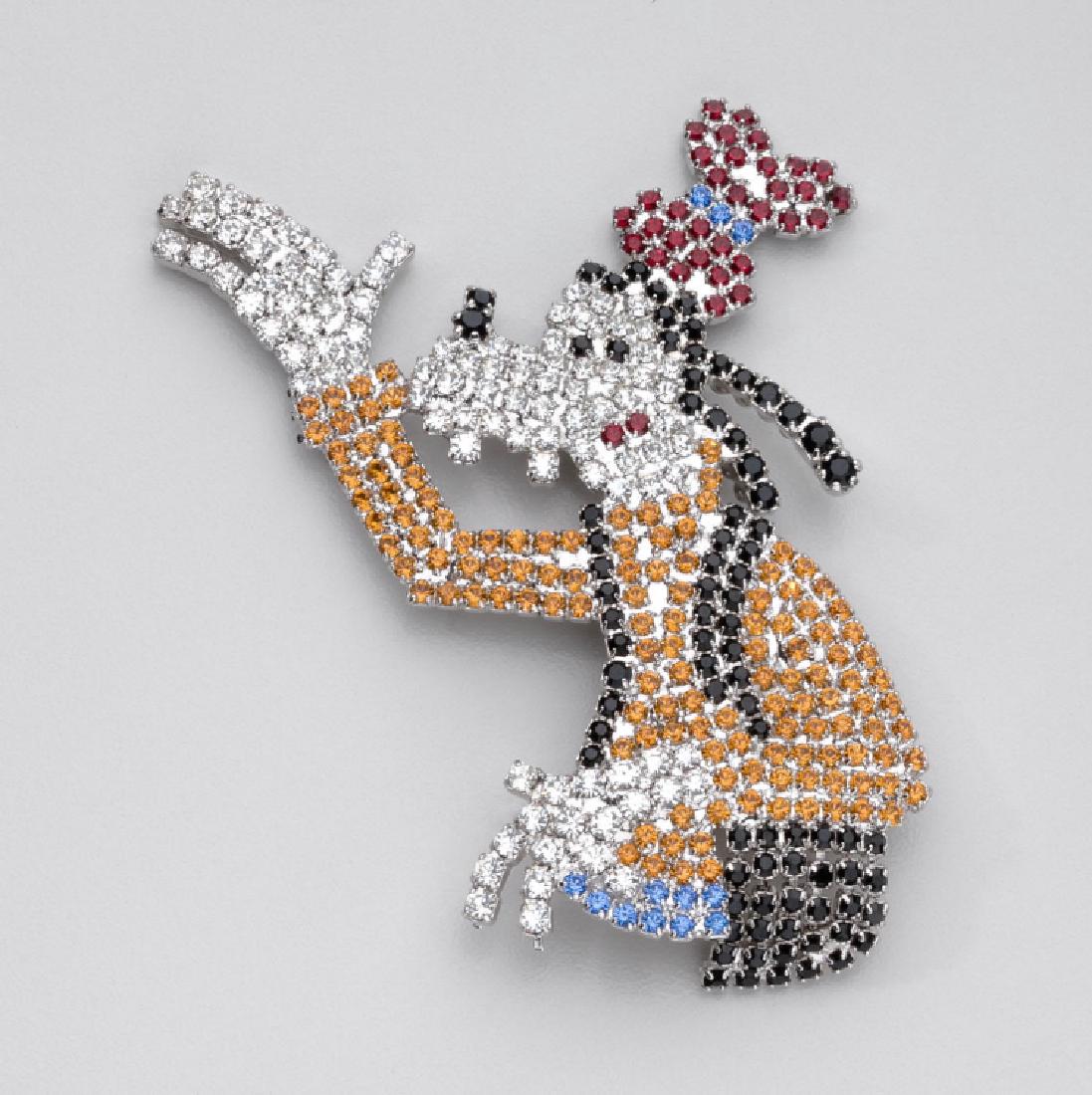 BUTLER & WILSON RHINESTONE GOOFY DISNEY BROOCH