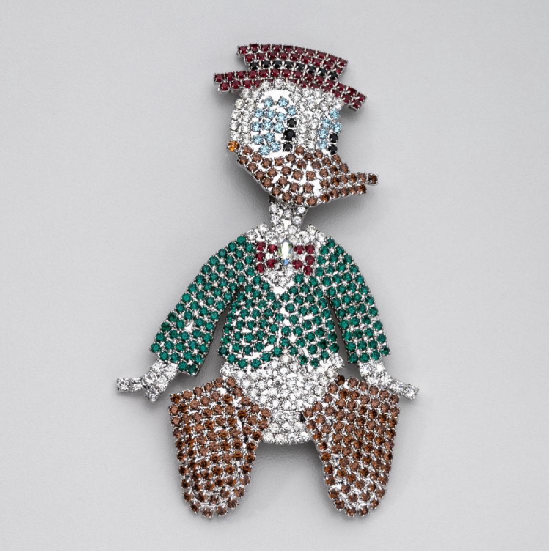 BUTLER & WILSON RHINESTONE WORKING DONALD DISNEY BROOCH