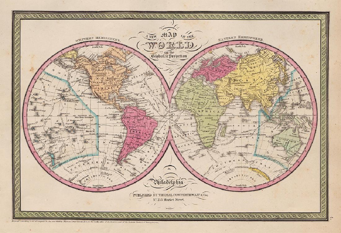 Mitchell: Antique Map of the World, 1850