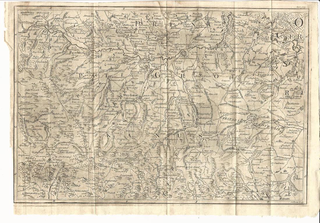 1760 Folding Map of Eastern Europe