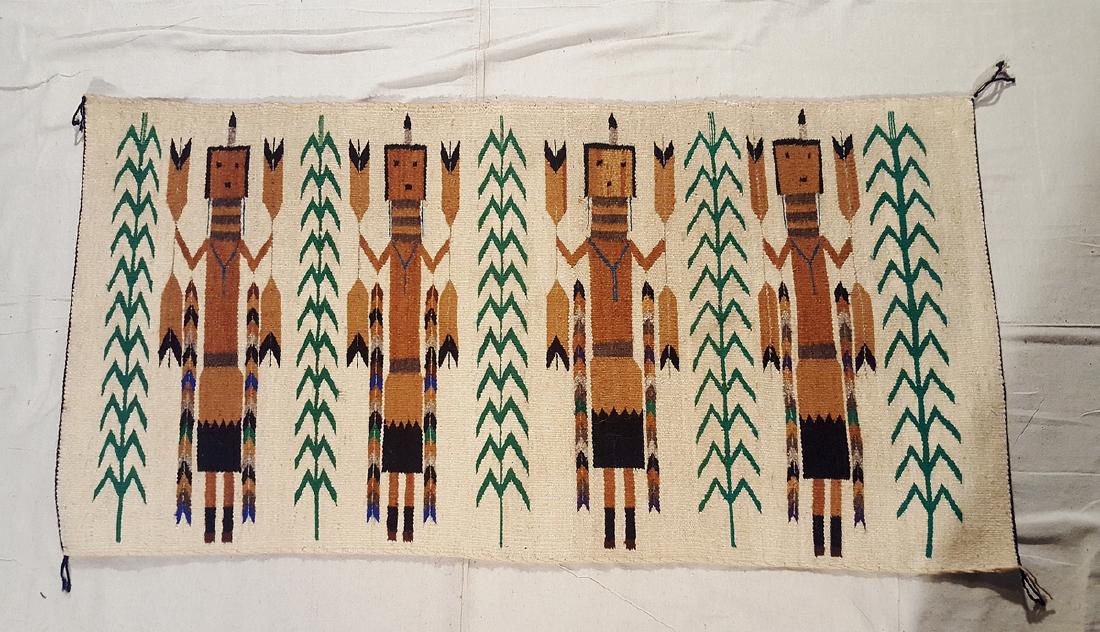 Navajo Corn Stalk Yei Rug 1940's