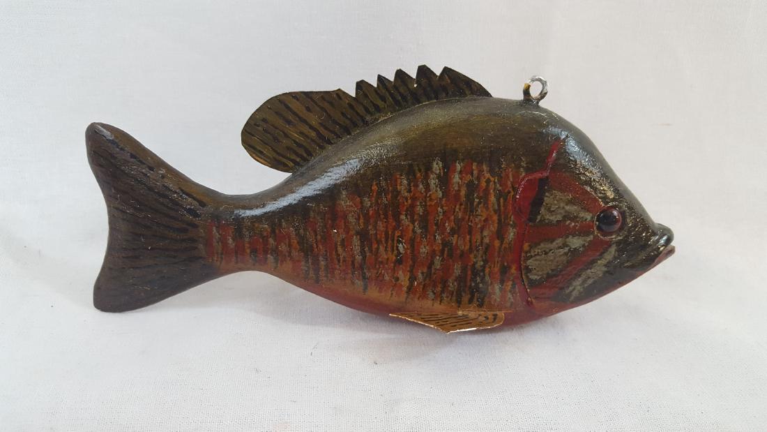 Carved and Painted Bluegill Ice Fishing Decoy Ca