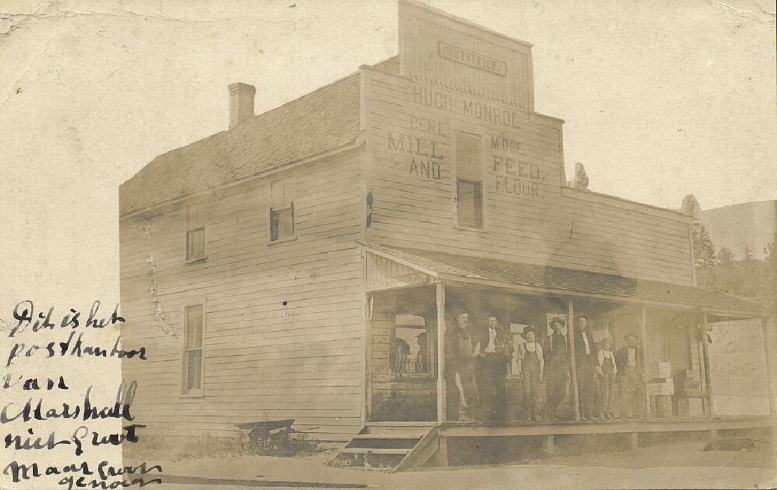 Photo Postcard of Marshall Wash Post Office Store 1910