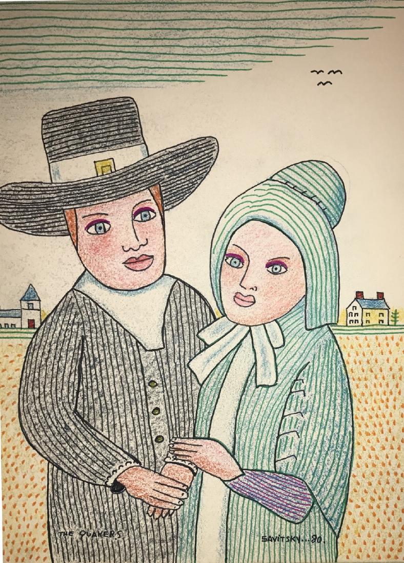 Jack Savitsky The Quakers Drawing