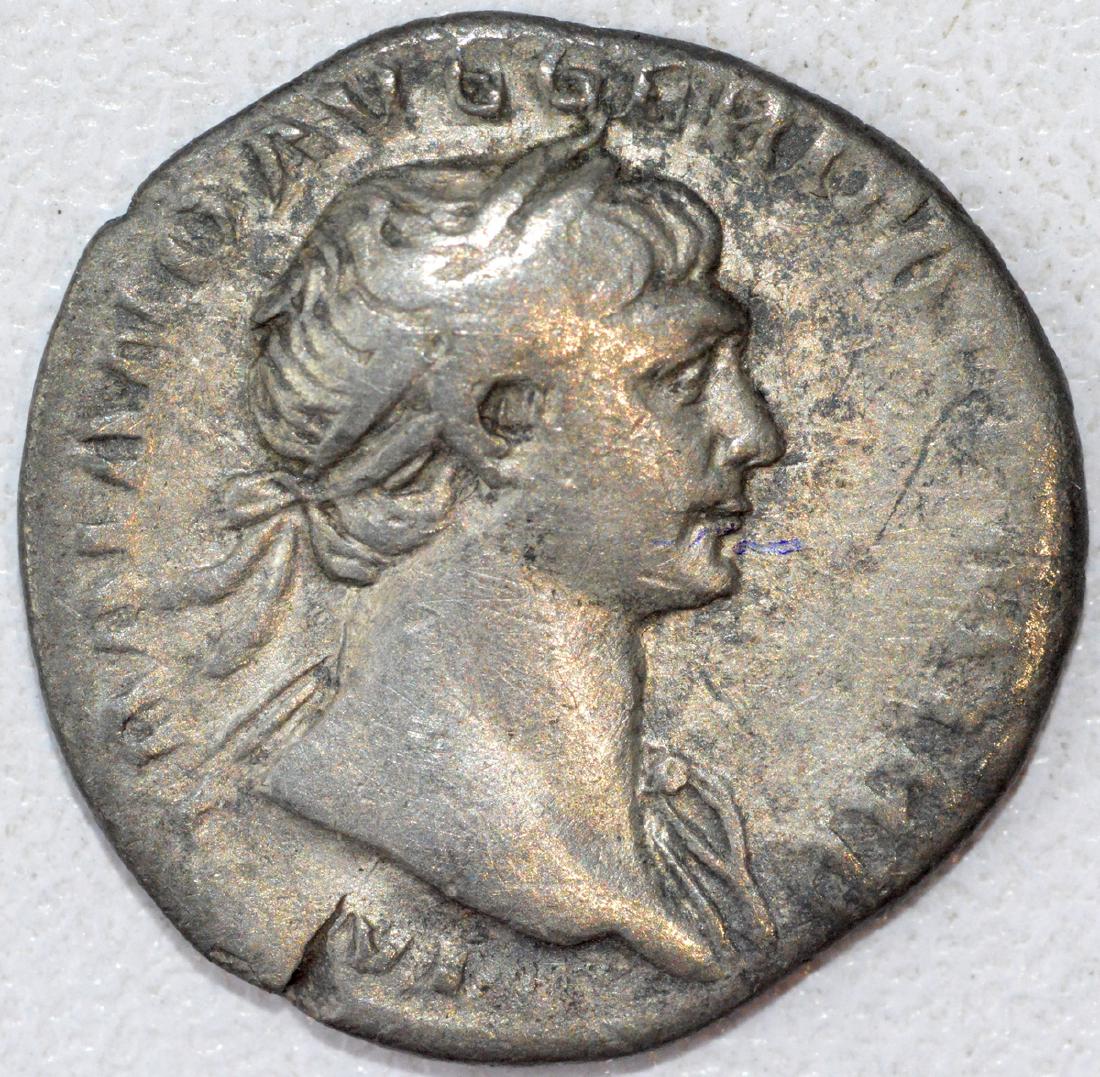 Ancient Roman Denarius Of Trajan