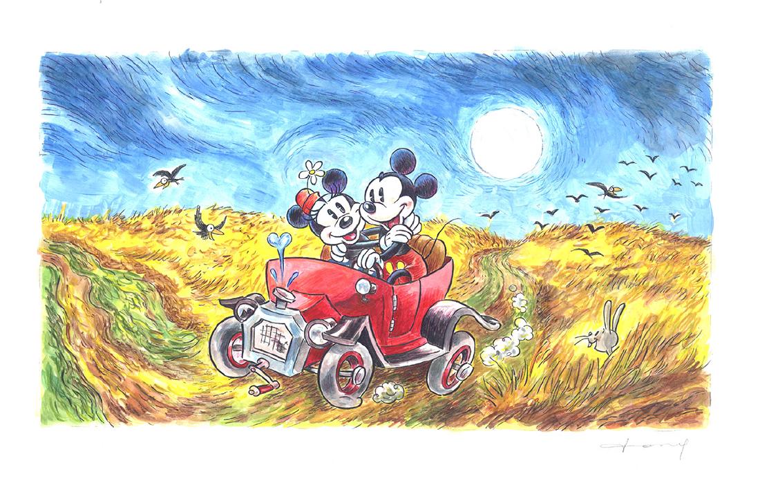 Mickey & Minnie Mouse inspired by Vincent van Gogh's