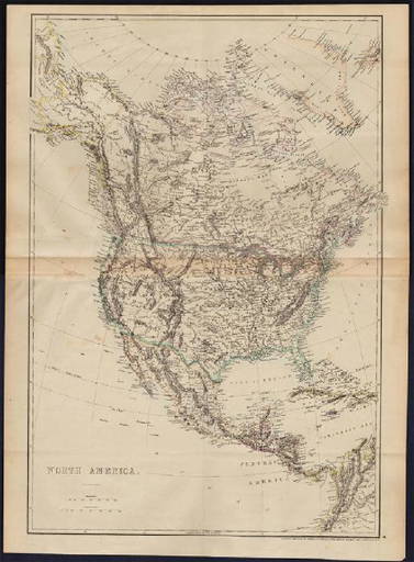 Ettling: Antique Civil War Map Of North America, 1860