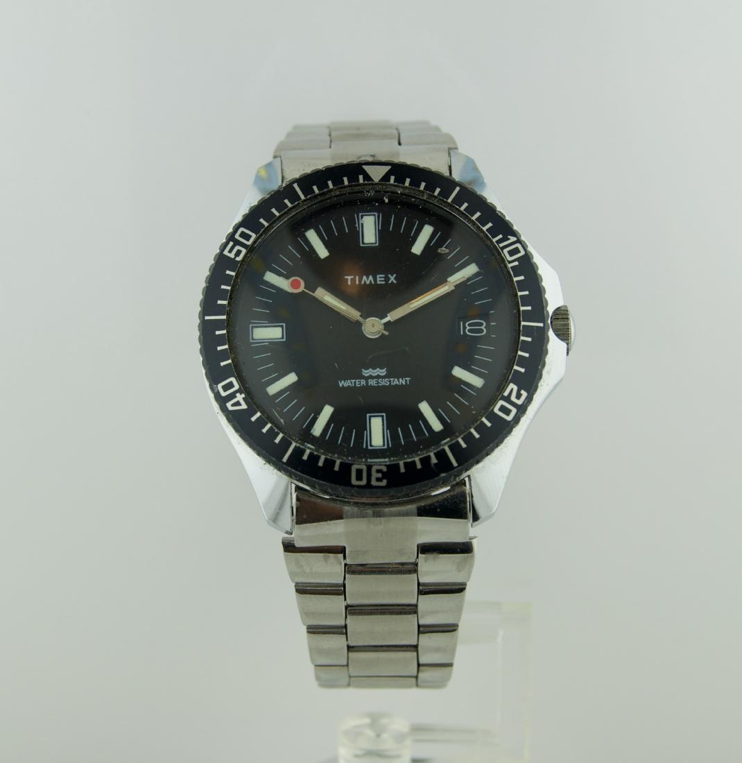 Vintage Timex Stainless Steel Rotating Bezel Watch